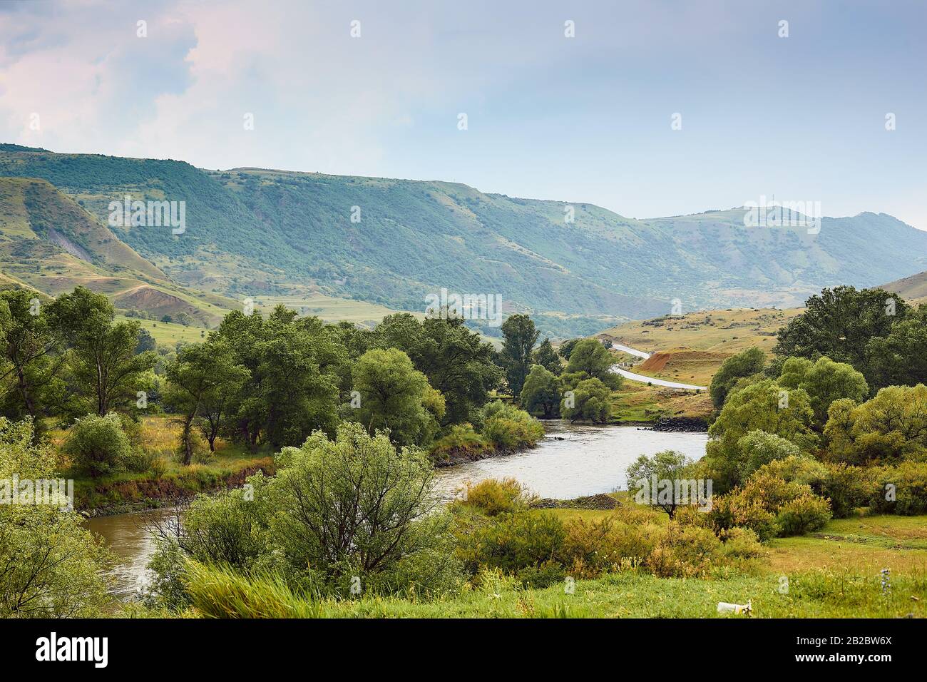 river in the valley, Natural landscapes in the mountains of Georgia ...
