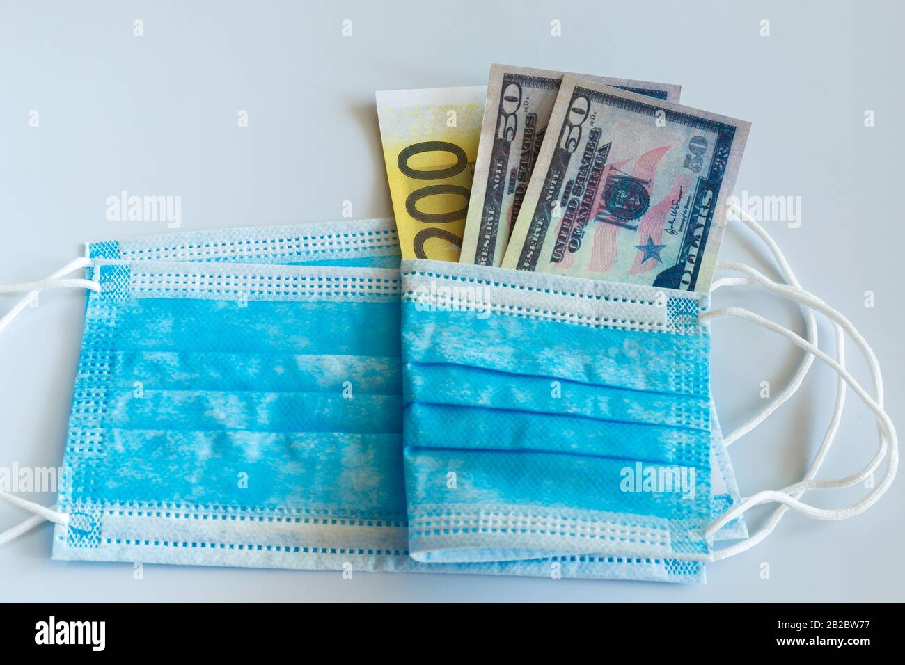 The concept of rising prices and scarcity of medical masks in the world ...