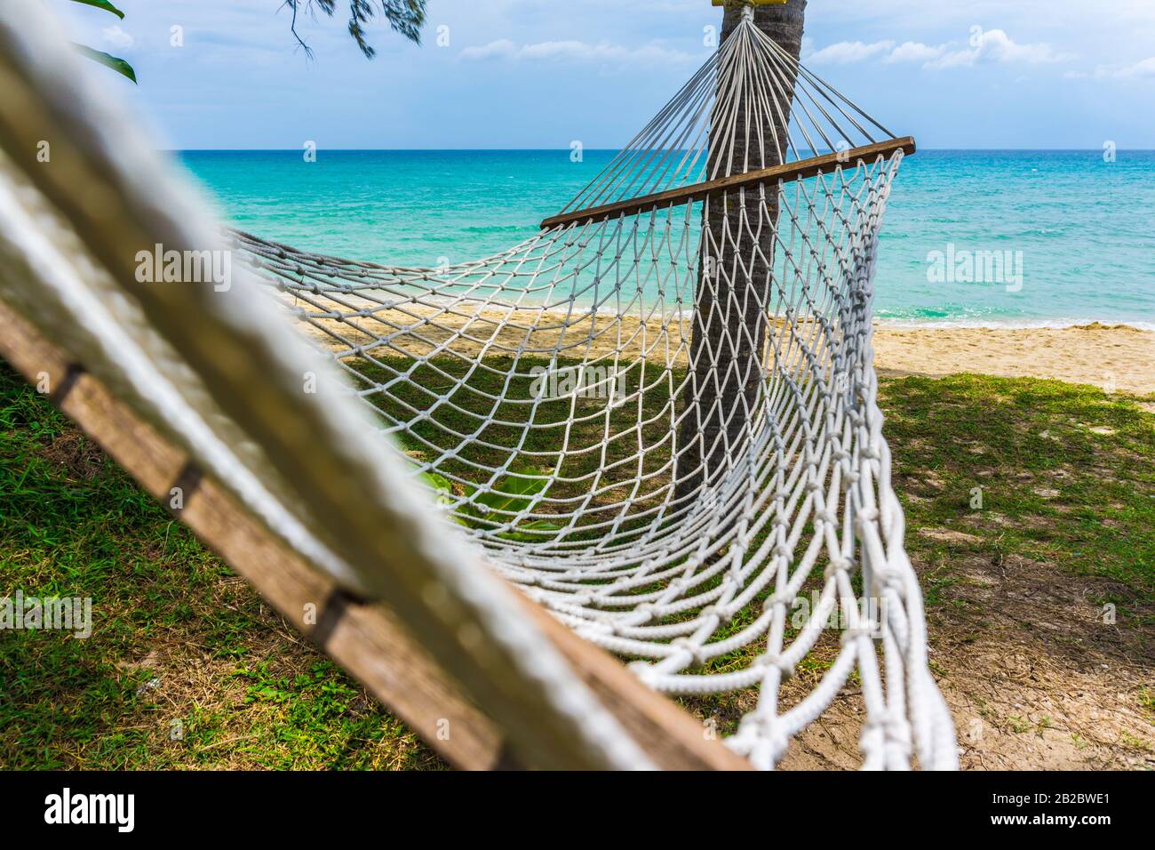 White cradle on relaxing beach summer vacation concept Stock Photo - Alamy