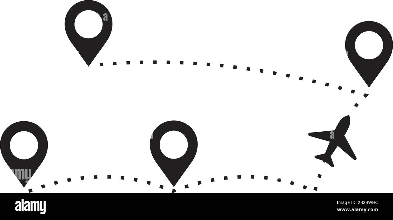 Airplane line icon template black color editable. Airplane line icon ...