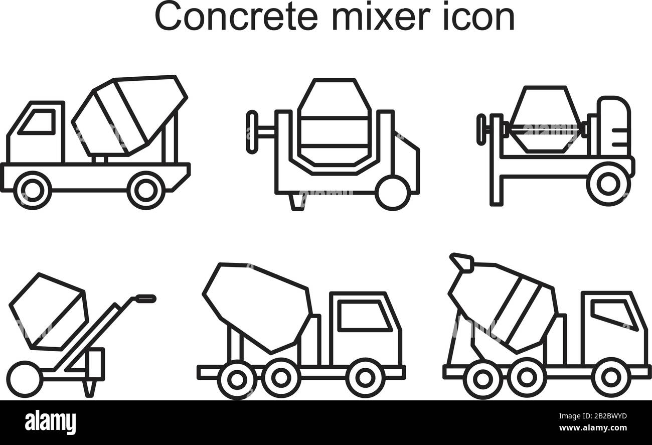Concrete mixer icon template black color editable. Concrete mixer icon ...