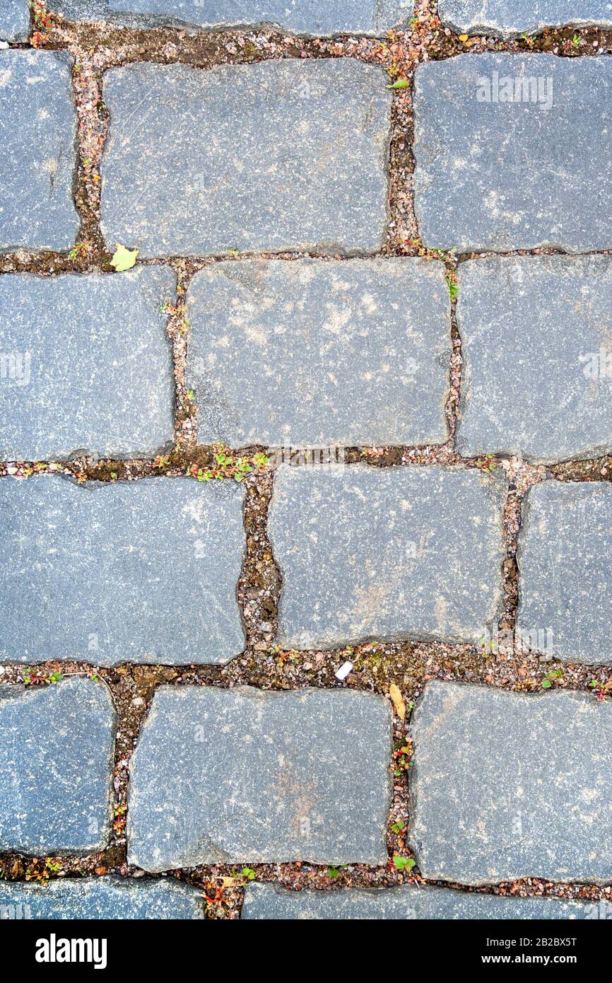 Old aged granite paving stones. Texture of old granite paving stones ...