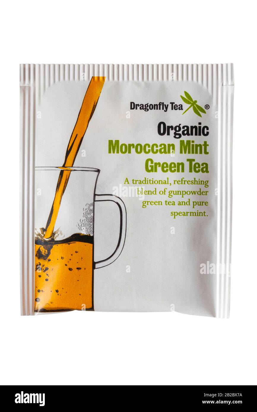 Sachet of dragonfly tea organic moroccan mint green tea hi-res stock ...