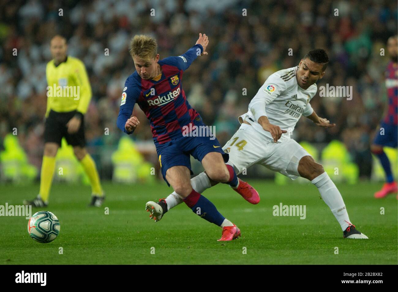 DURING MATCH REAL MADRID VERSUS FC BARCELONA AT SANTIAGO BERNABEU ...