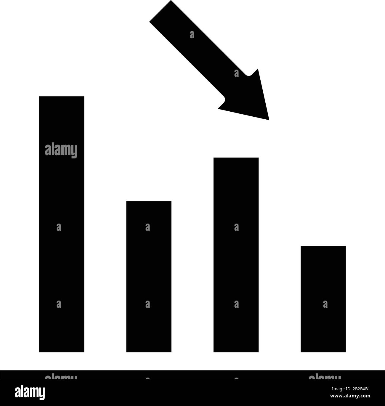 Loss chart black icon, concept illustration, vector flat symbol, glyph sign Stock Vector Image ...