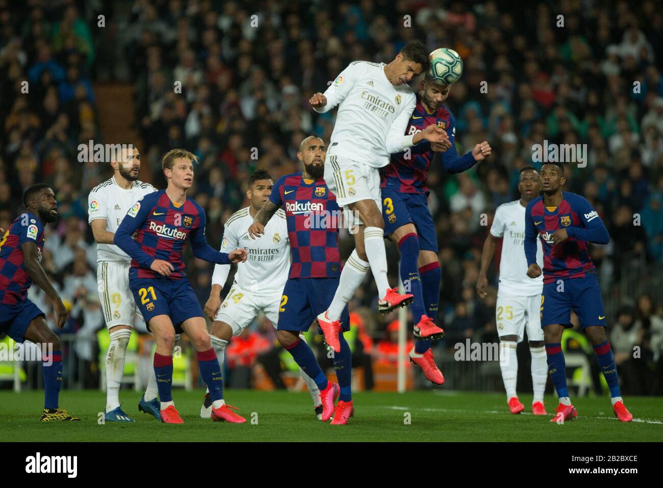 DURING MATCH REAL MADRID VERSUS FC BARCELONA AT SANTIAGO BERNABEU ...