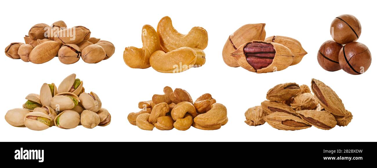 Variety raw nuts pistachios Cut Out Stock Images & Pictures - Alamy