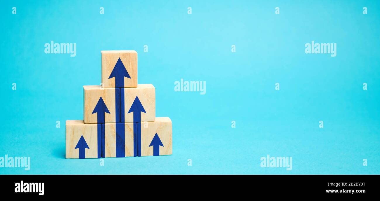 Arrows up blocks hi-res stock photography and images - Alamy