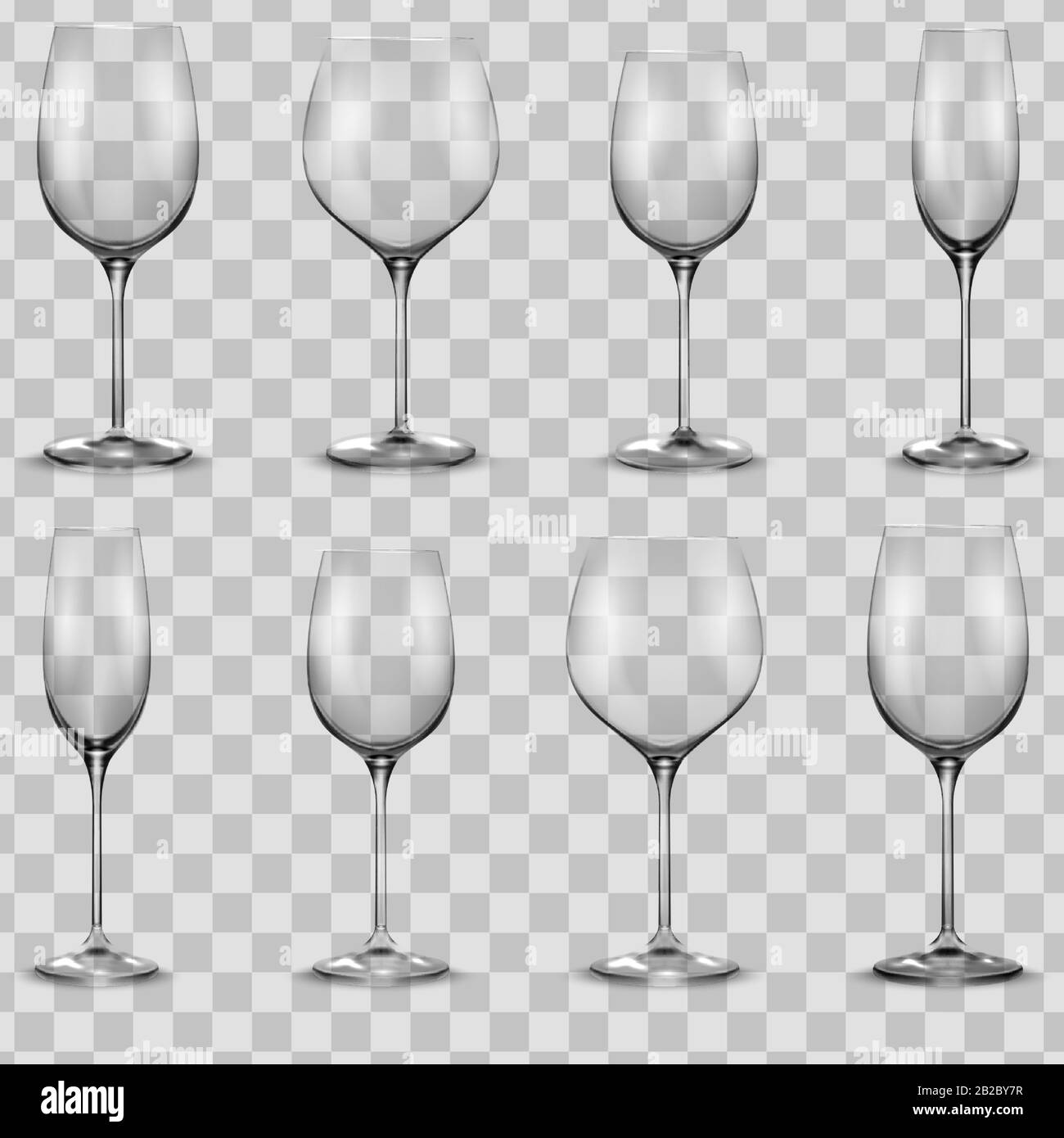 Set Of Empty Wine Glasses Wine Glass Stock Vector Image And Art Alamy