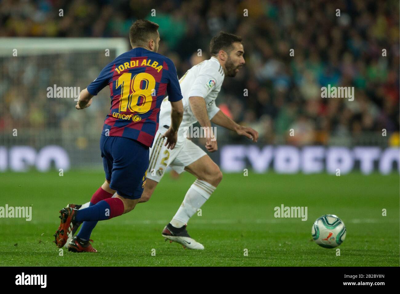 DURING MATCH REAL MADRID VERSUS FC BARCELONA AT SANTIAGO BERNABEU ...