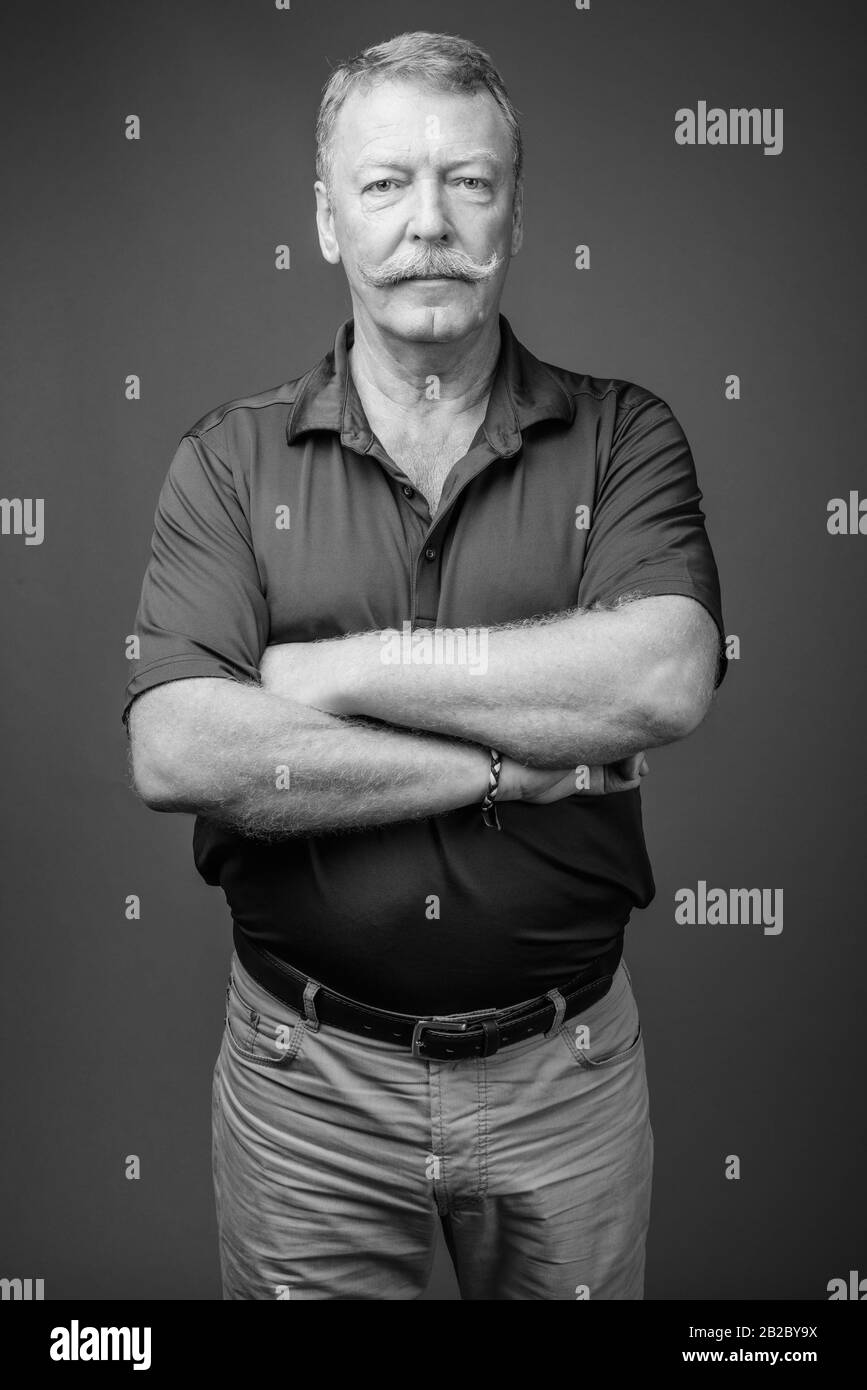 Shot handsome senior male Black and White Stock Photos & Images - Alamy