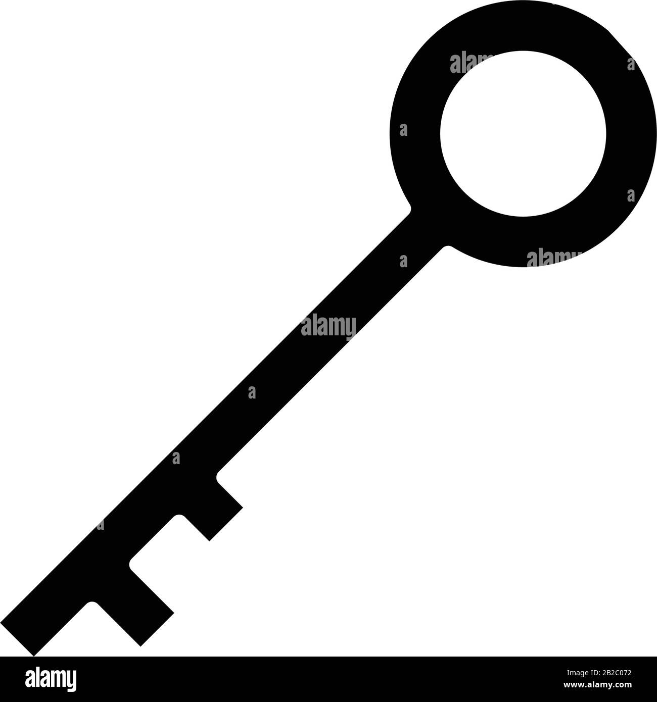 Key black icon, concept illustration, vector flat symbol, glyph sign ...