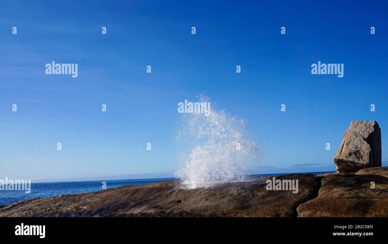 Bicheno Blowhole with Fountain, Tasmania Stock Photo - Alamy