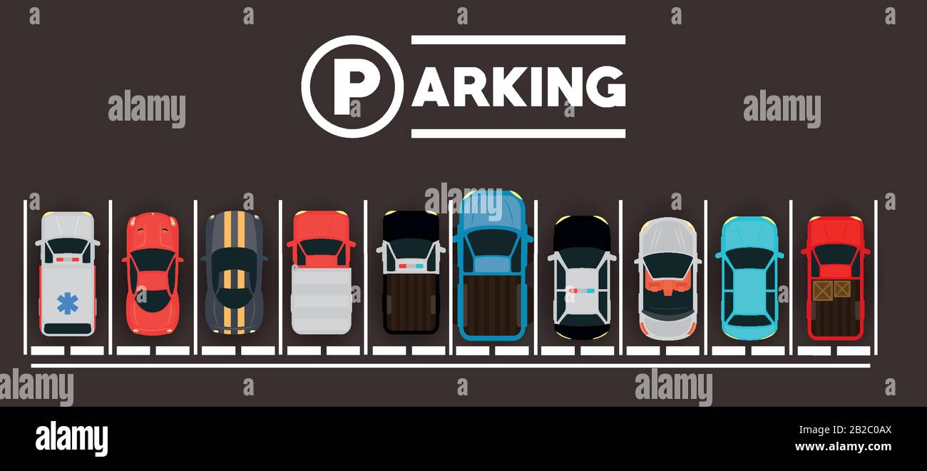 Cars in the park Stock Vector Images - Alamy