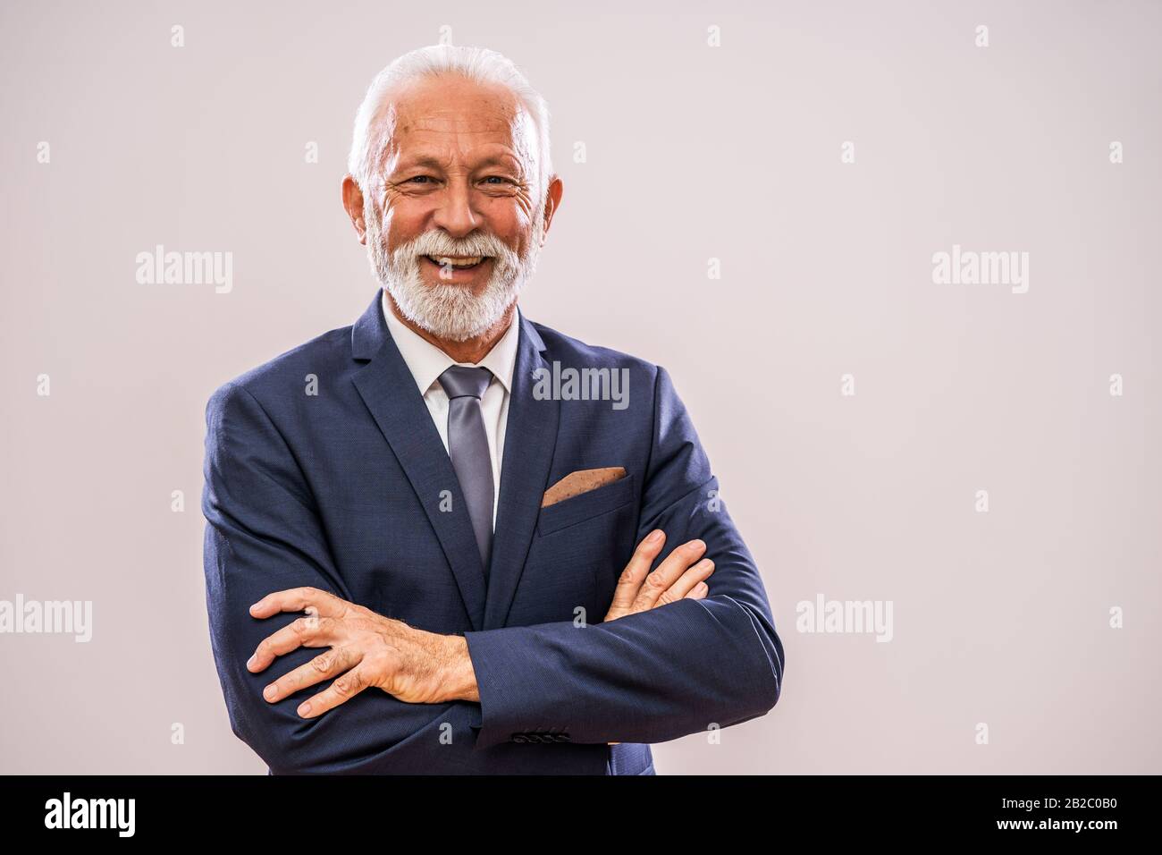 Portrait happy senior caucasian boss hi-res stock photography and ...