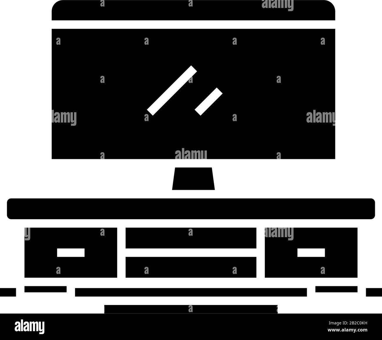 Home tv black icon, concept illustration, vector flat symbol, glyph ...