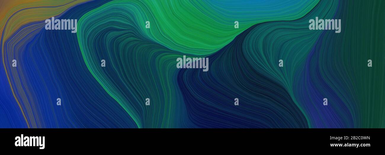 creative banner with very dark blue, sea green and strong blue color ...