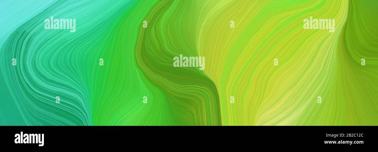 creative banner with moderate green, yellow green and medium turquoise ...