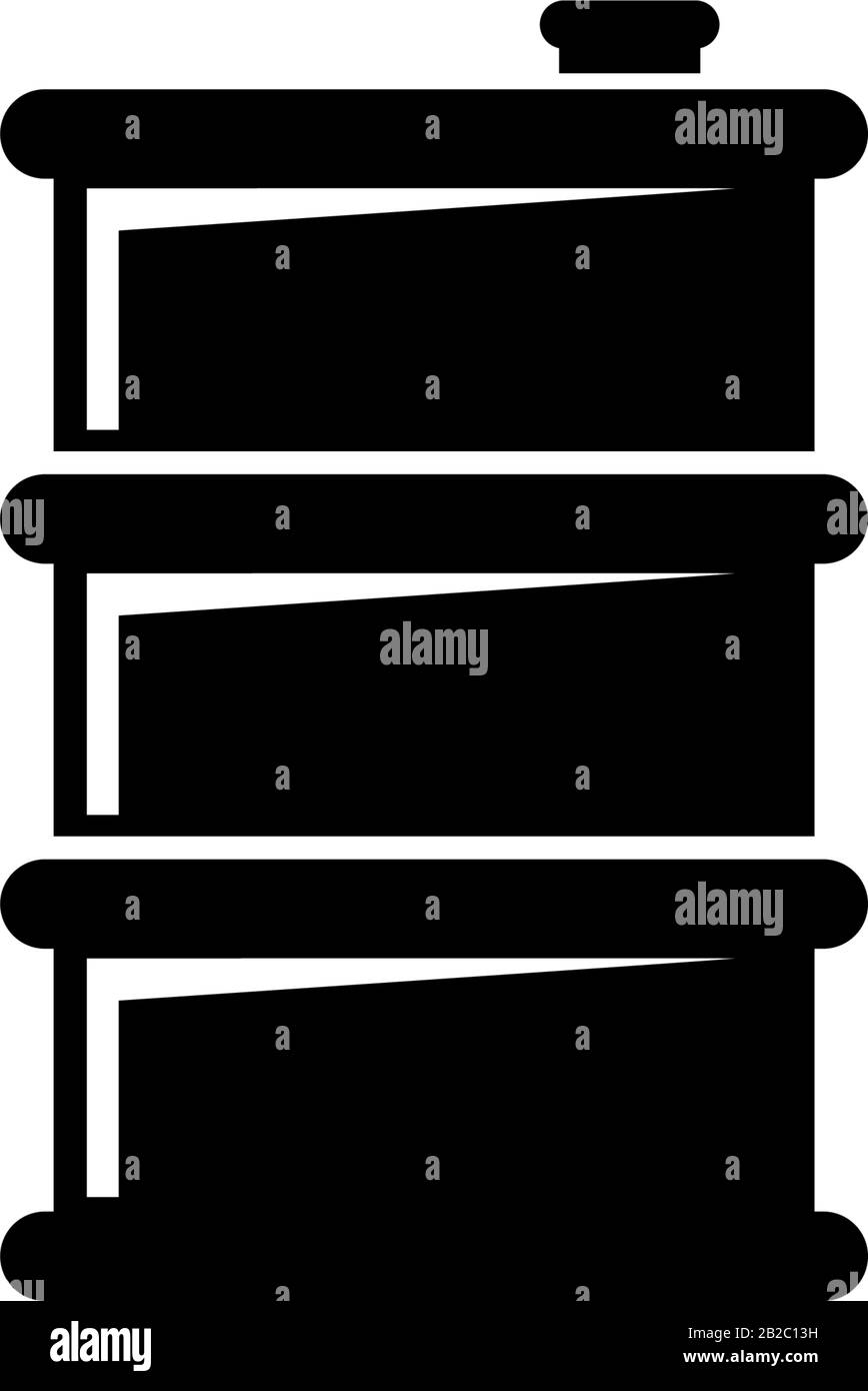 Oil Barrel, Fuel Storage. Flat Vector Icon illustration. Simple black ...