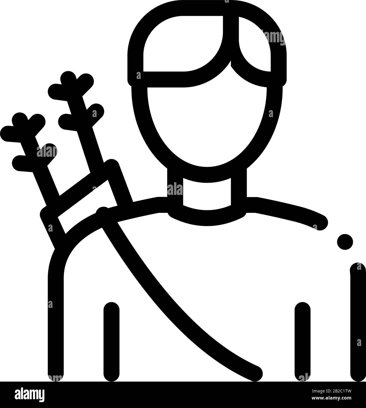 Archer Sport Man Silhouette Icon Thin Line Vector Stock Vector Image ...