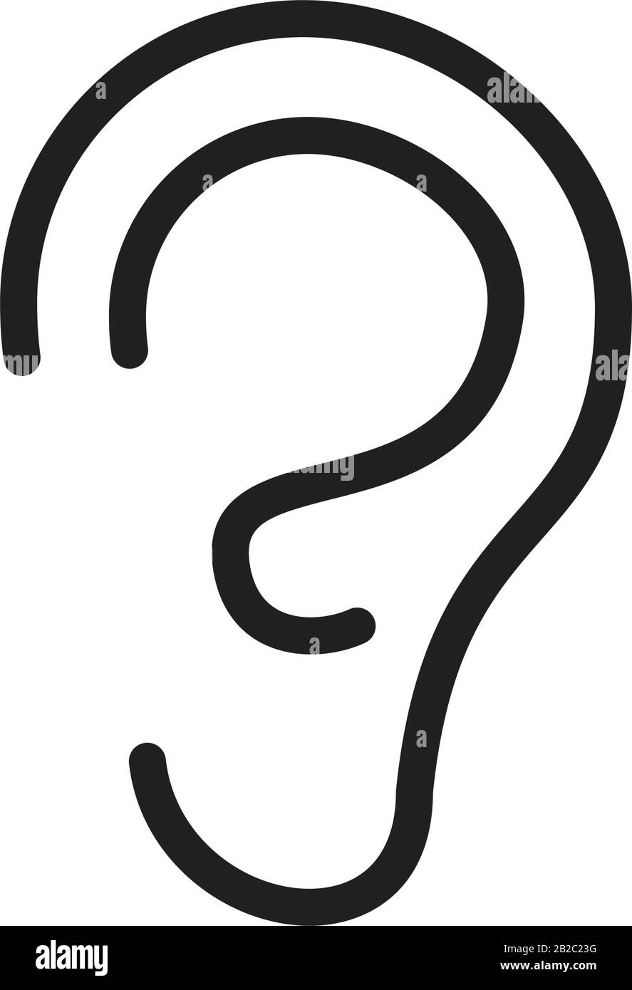 ear icon template black color editable. ear icon symbol Flat vector ...