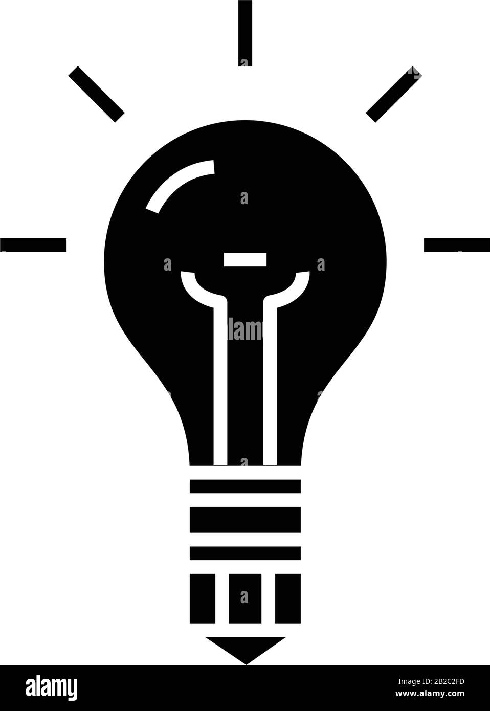 Idea symbol black icon, concept illustration, vector flat symbol, glyph ...