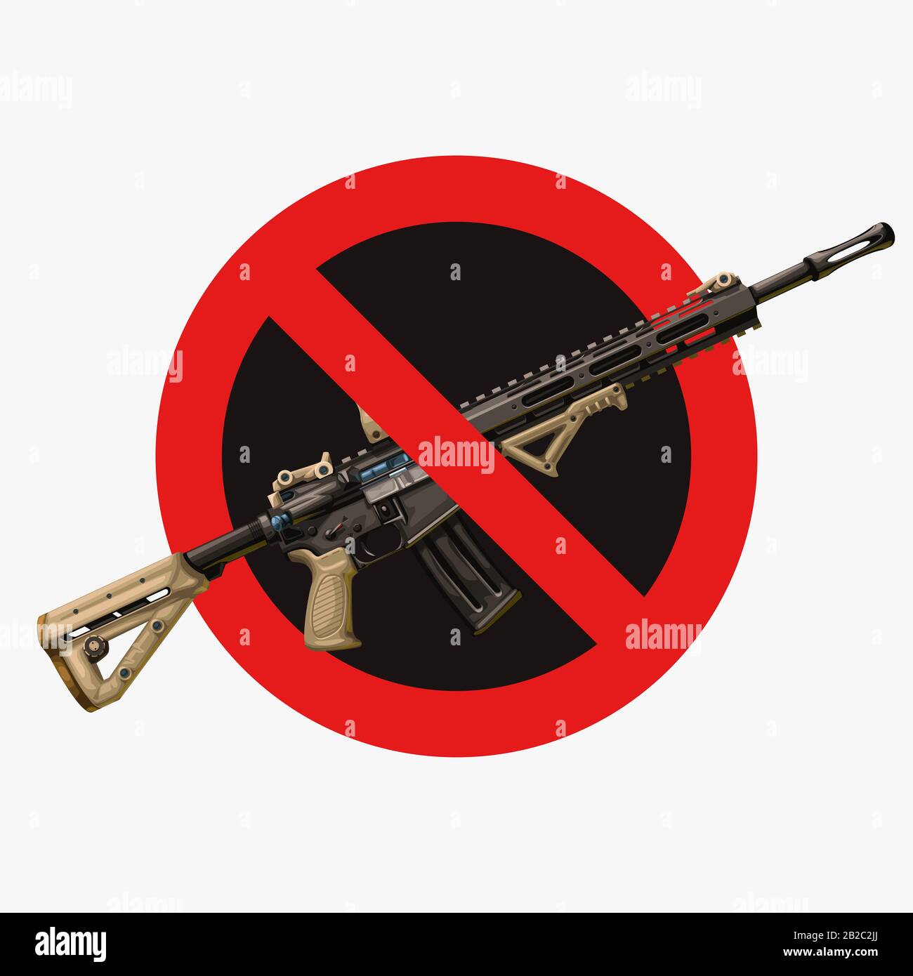 no assault rifle weapon sign Stock Vector Image & Art - Alamy