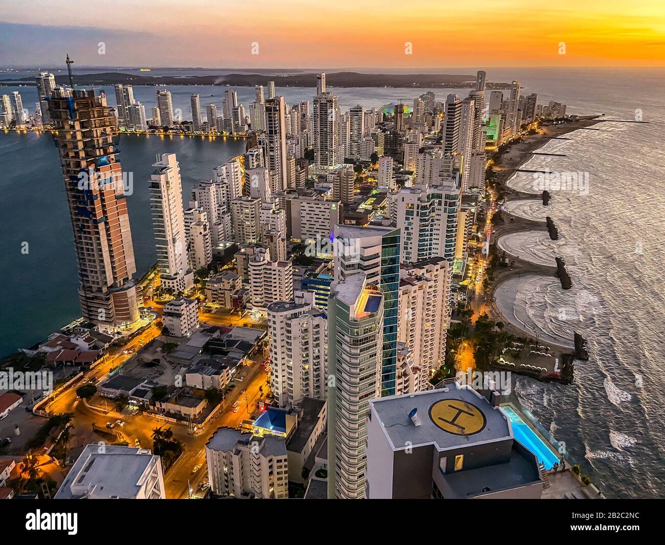 Bocagrande district in Cartagena Colombia Stock Photo - Alamy