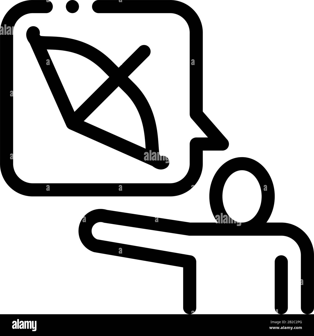 Human Talk About Archery Icon Thin Line Vector Stock Vector Image & Art ...