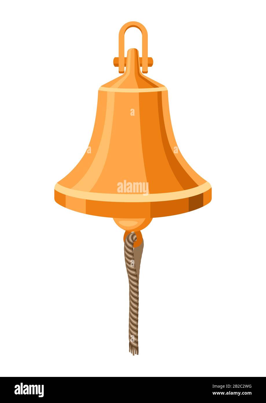 Illustration of ship gold bell. Nautical symbol icon Stock Vector Image ...