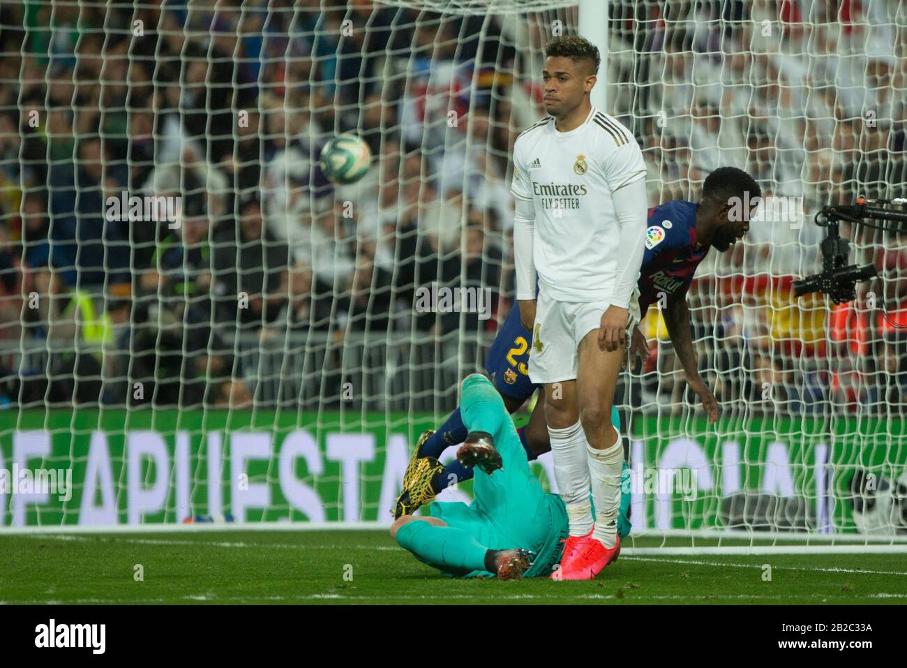 DURING MATCH REAL MADRID VERSUS FC BARCELONA AT SANTIAGO BERNABEU ...