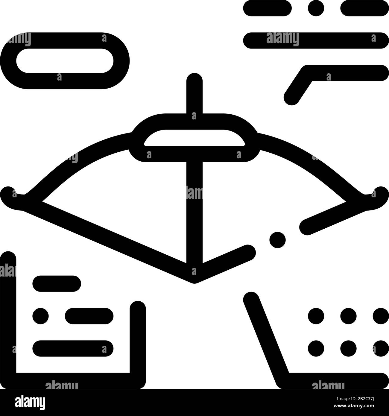 Bow And Arrow Characteristic Icon Thin Line Vector Stock Vector Image ...