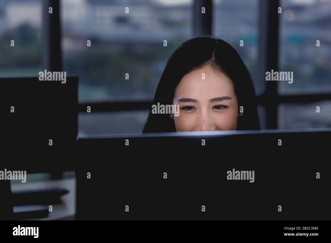 Woman employee working on her projects, assignment with personal ...