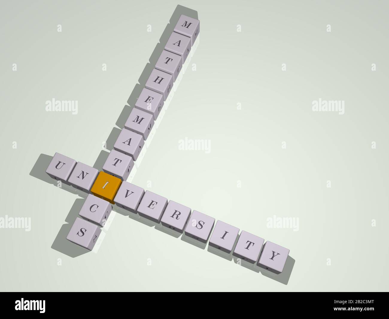 combination of UNIVERSITY MATHEMATICS built by cubic letters from the ...