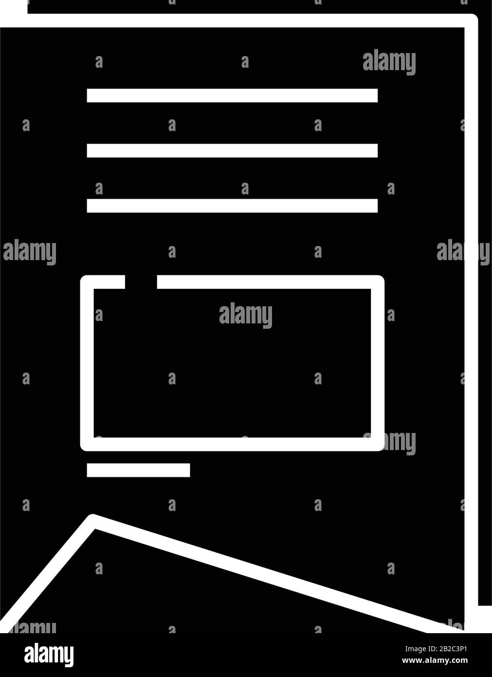 Letter black icon, concept illustration, vector flat symbol, glyph sign ...