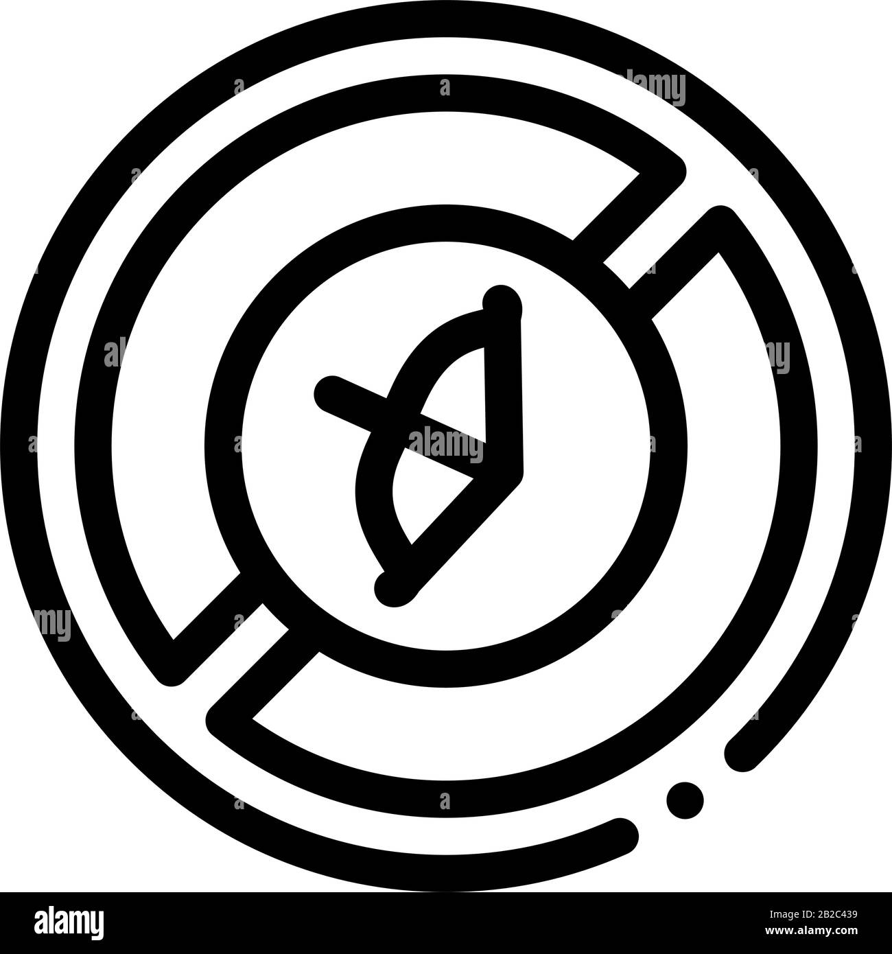 Bow With Arrow Crossed Out Icon Thin Line Vector Stock Vector Image ...