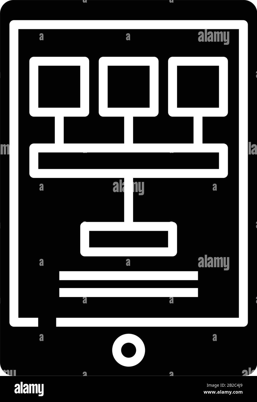 Logical linking black icon, concept illustration, vector flat symbol ...