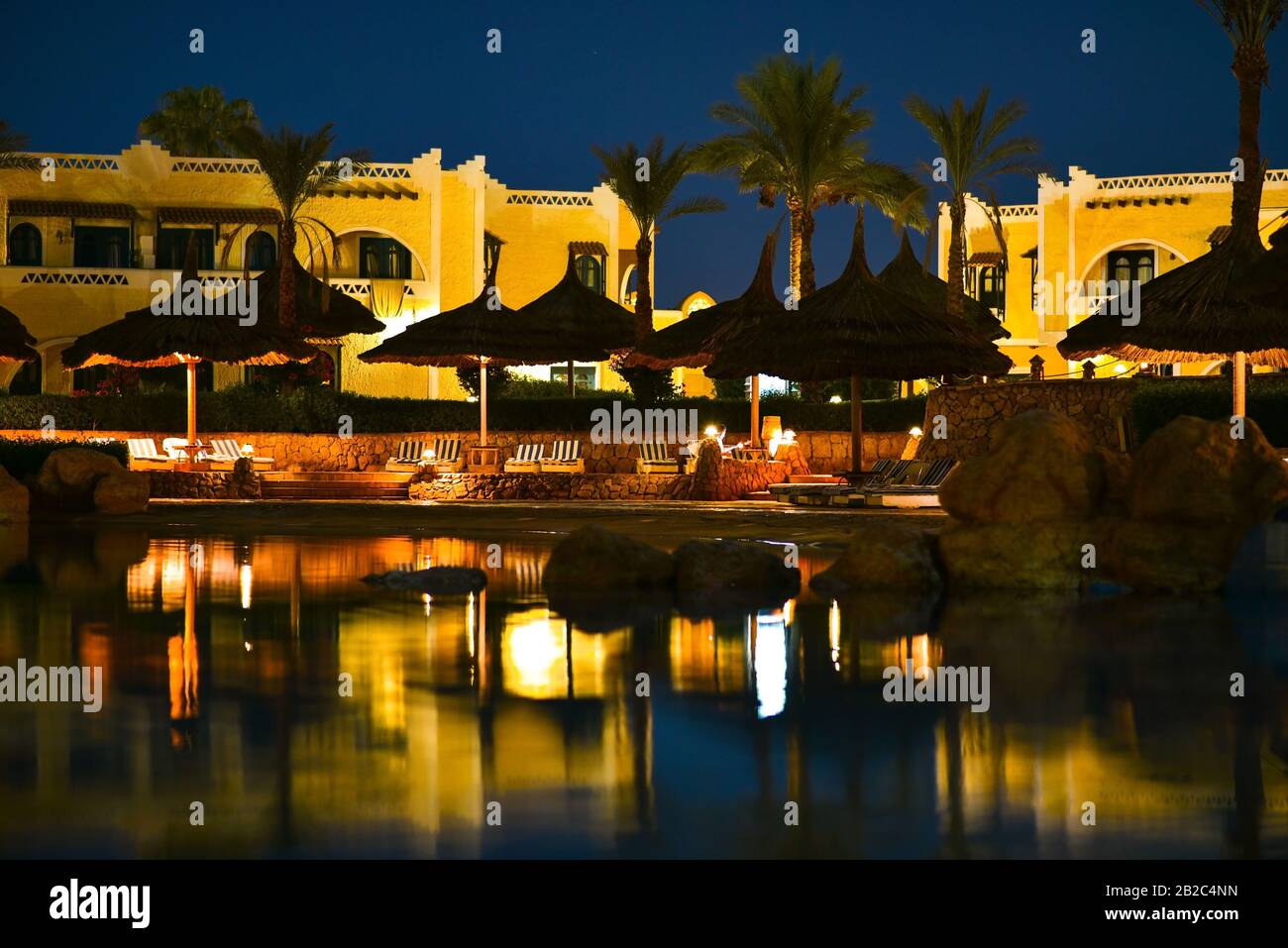 Dusk sunset night holiday resort lights hi-res stock photography and ...