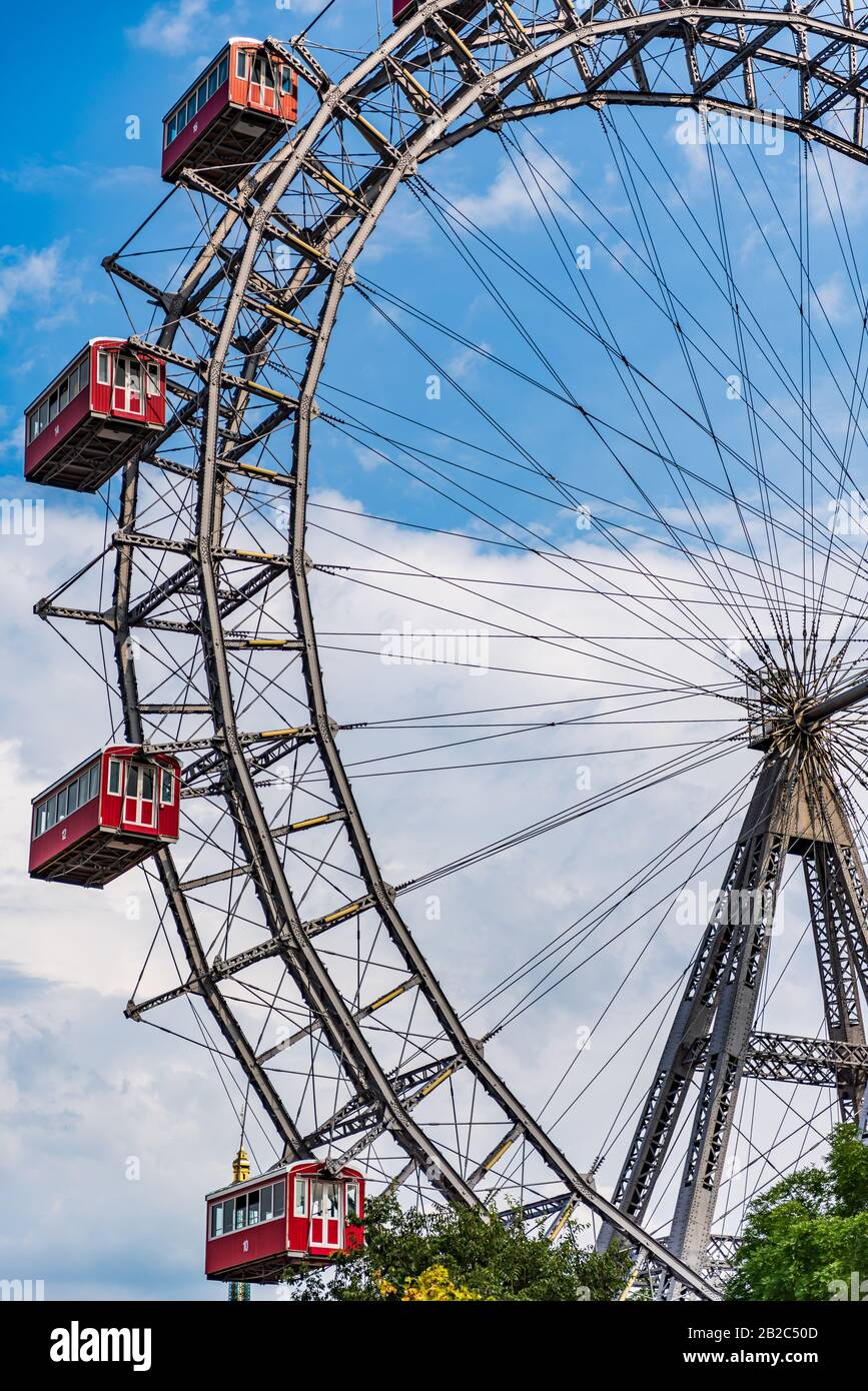 The Wiener Riesenrad (Vienna Giant Wheel), famous icon of Vienna in the ...