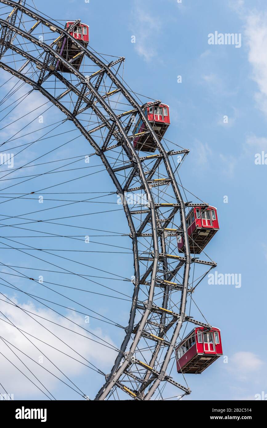 The Wiener Riesenrad (Vienna Giant Wheel), famous icon of Vienna in the ...
