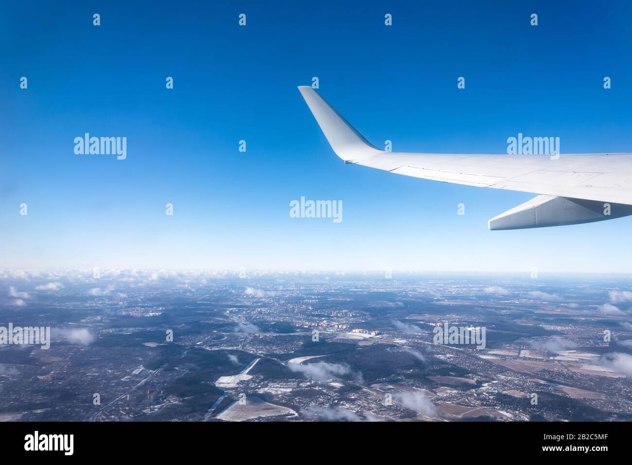 View of the passenger wing, from above the ground Stock Photo - Alamy