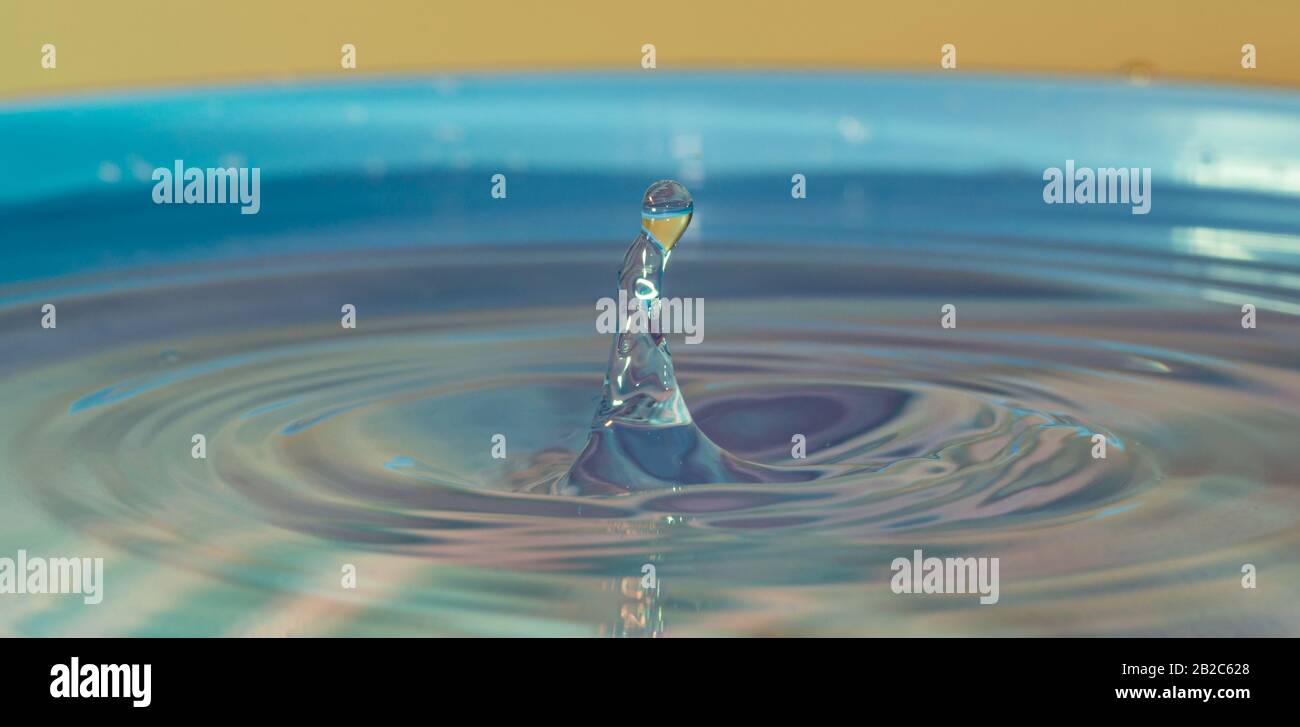 water drop macro on the water surface, detail Stock Photo - Alamy