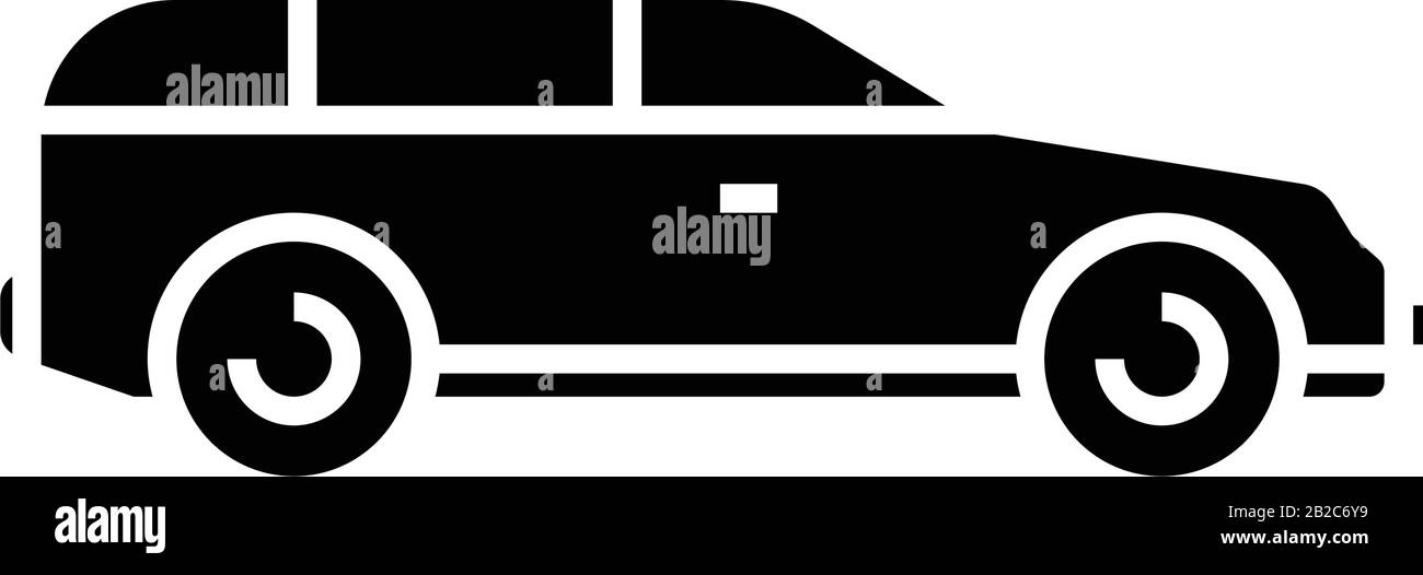 Light motor vehicle black icon, concept illustration, vector flat ...