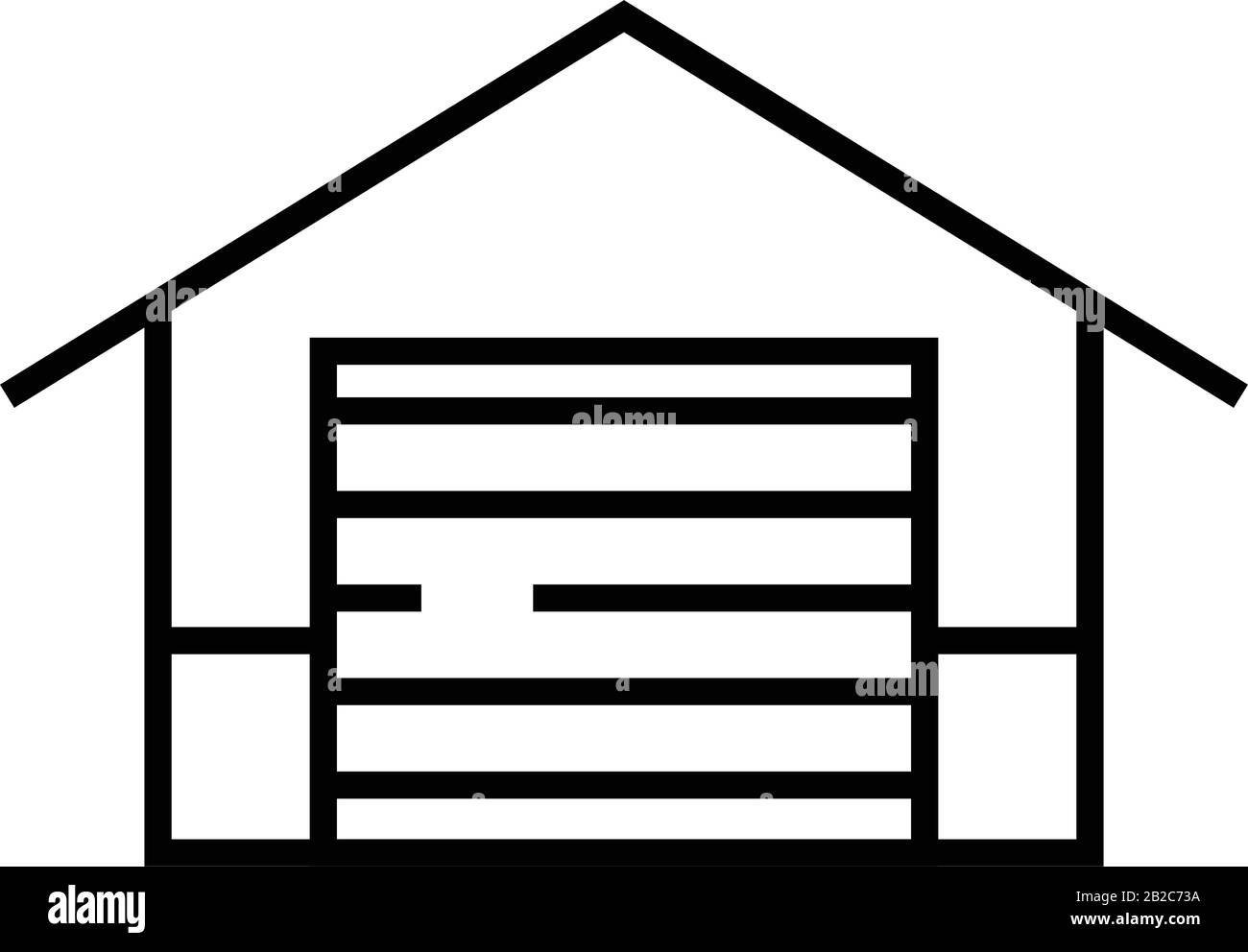 Storage house line icon, concept sign, outline vector illustration ...