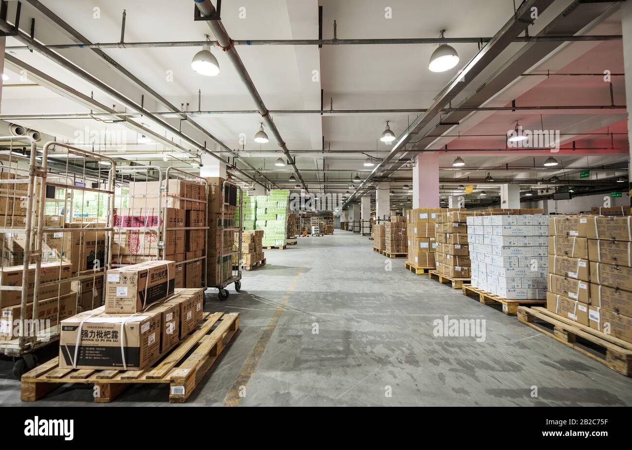 BEIJING, CHINA - JUNE 03, 2019: Modern automation of warehouse ...