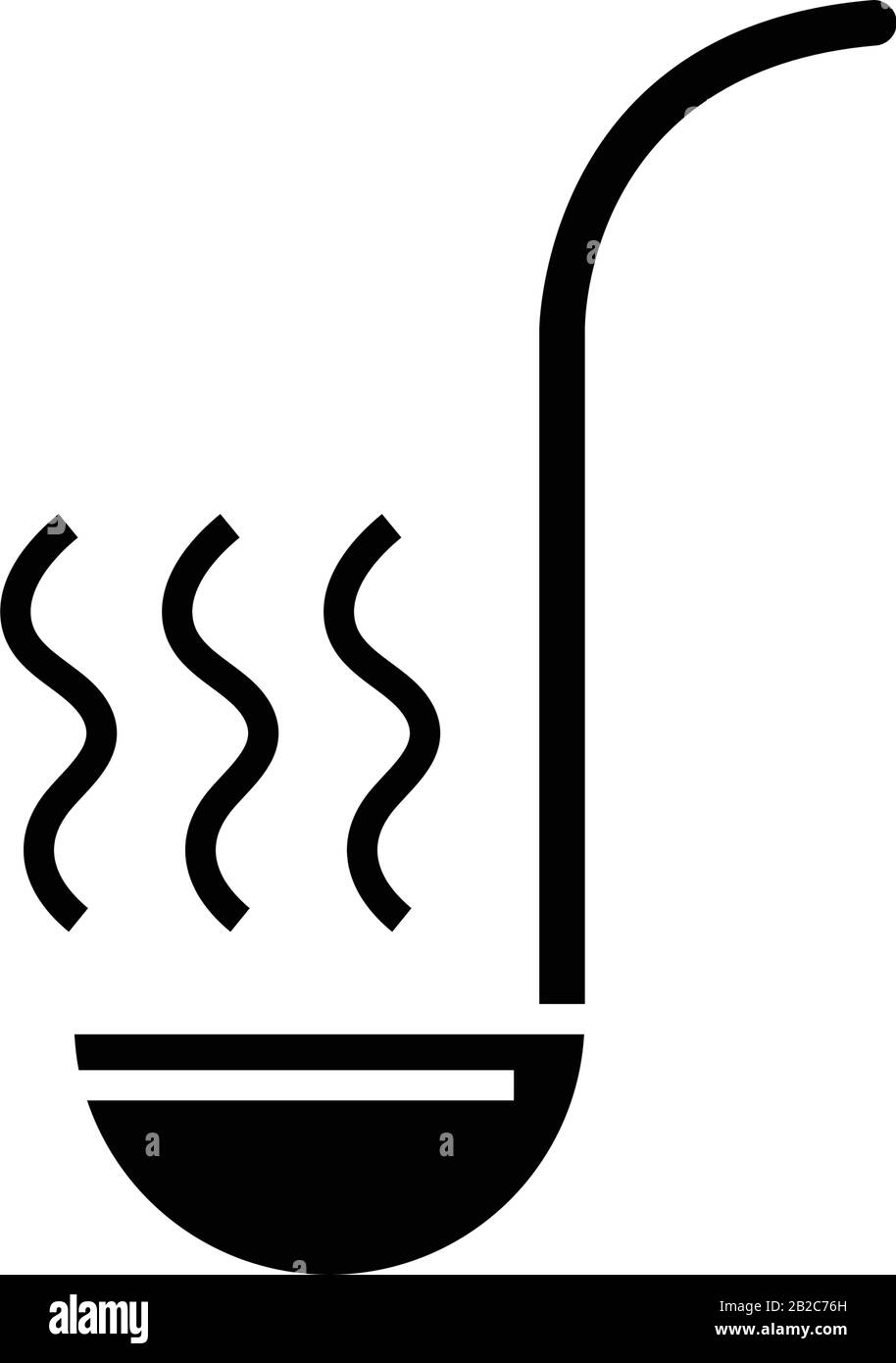 Ladle black icon, concept illustration, vector flat symbol, glyph sign ...