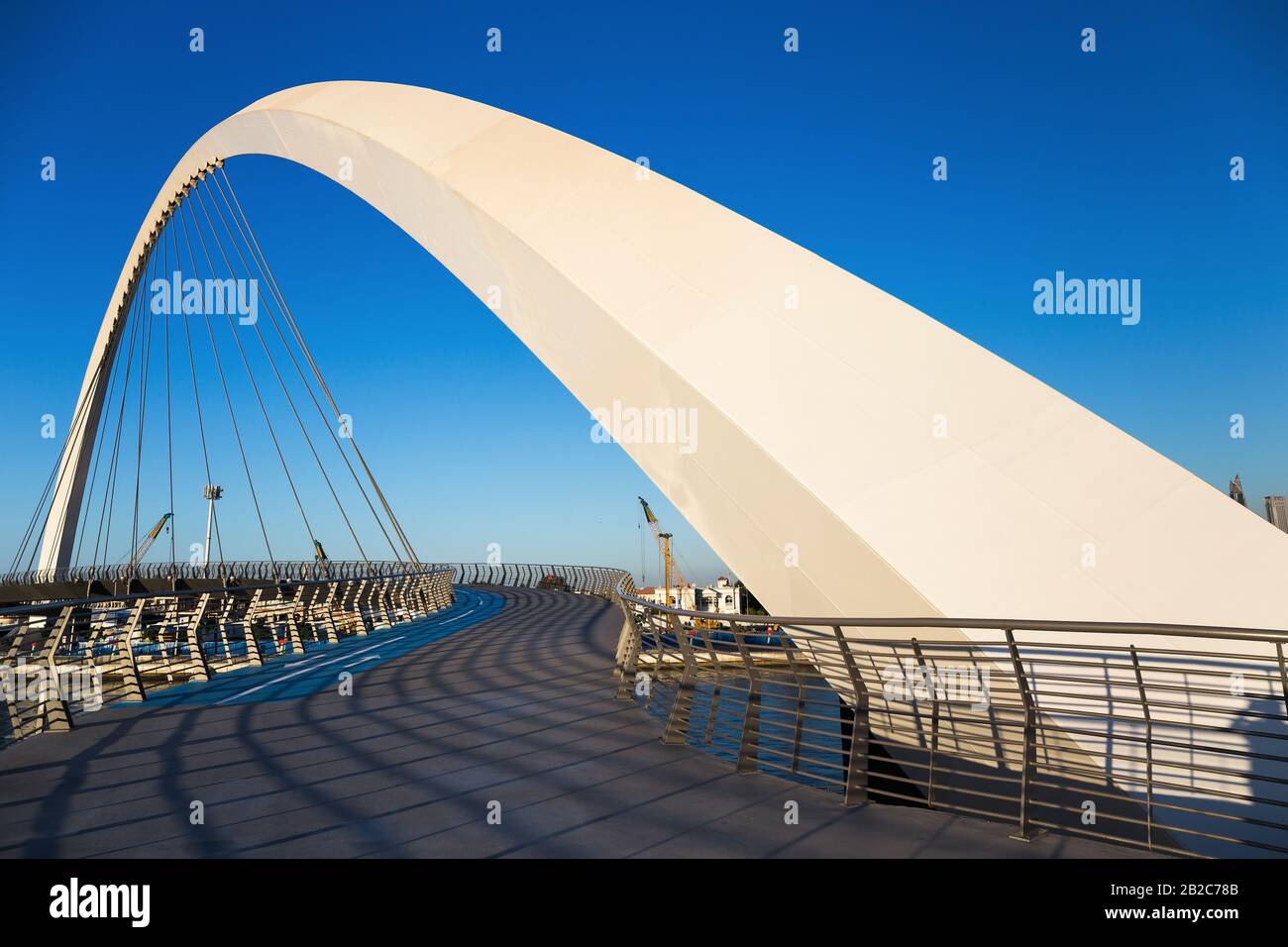 DUBAI, UAE - NOVEMBER 29, 2017: Dubai Water Canal arch bridge Stock ...