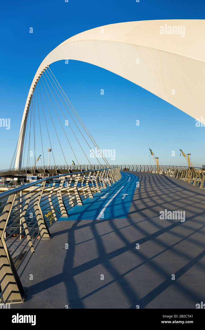 DUBAI, UAE - NOVEMBER 29, 2017: Dubai Water Canal arch bridge Stock ...