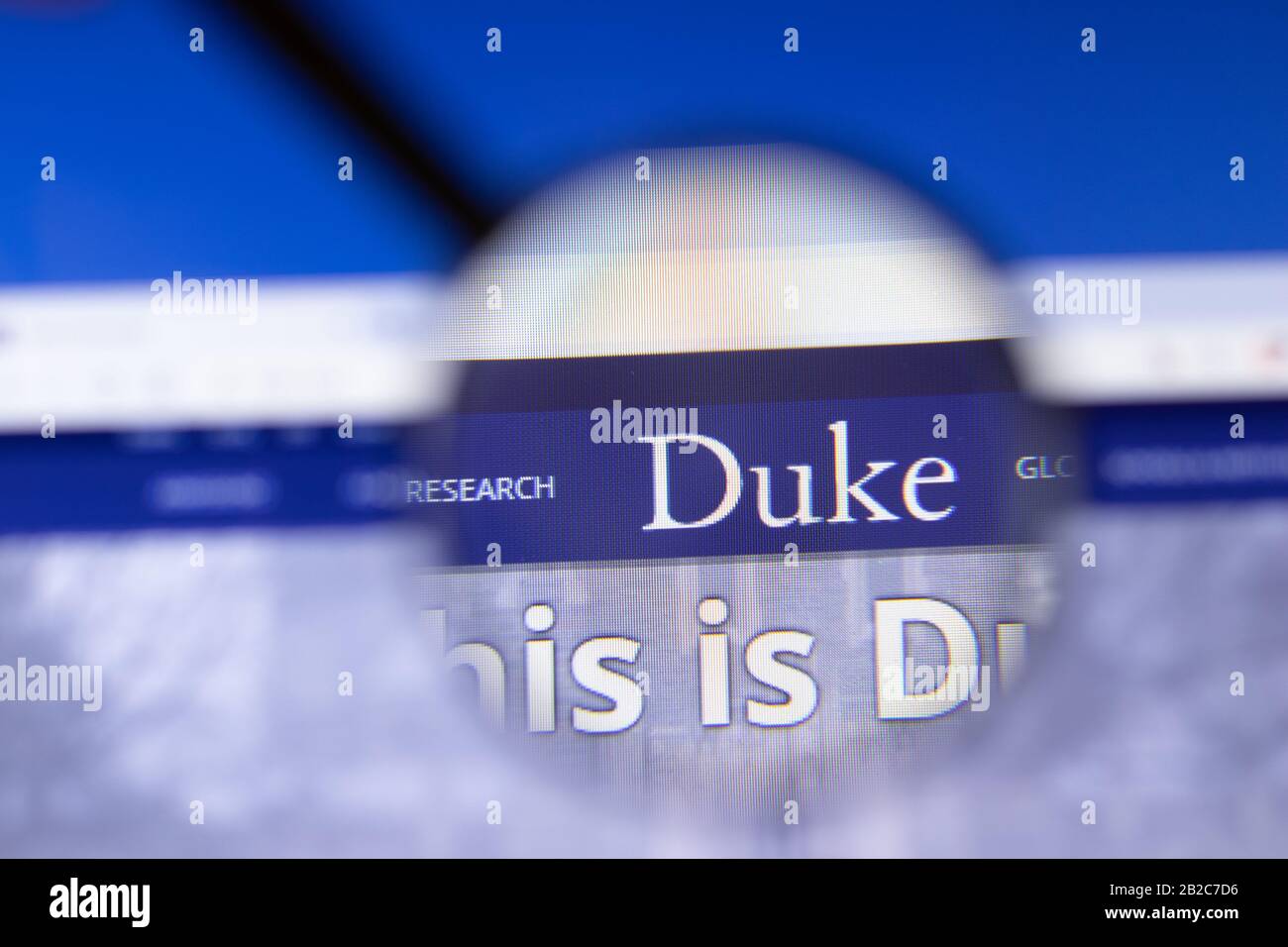 Los Angeles, California, USA - 3 March 2020: Duke University website ...
