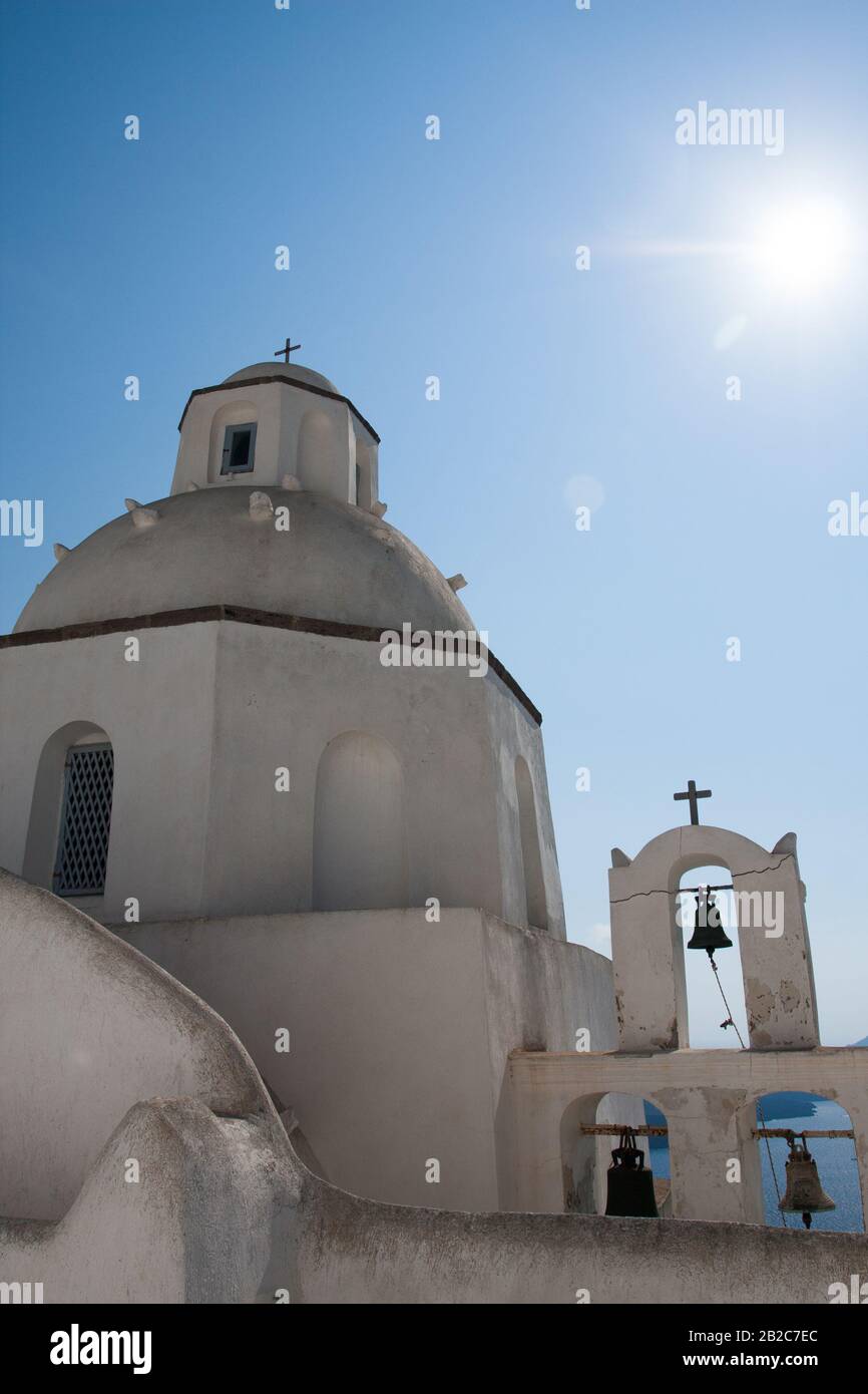 CRETE, GREECE white church of Santorini Stock Photo - Alamy